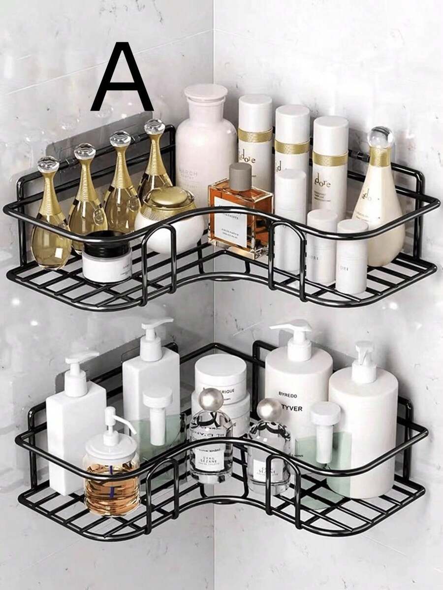 1pc Wrought Iron Bathroom Storage Rack, Wall Mounted Triangle Toilet ...