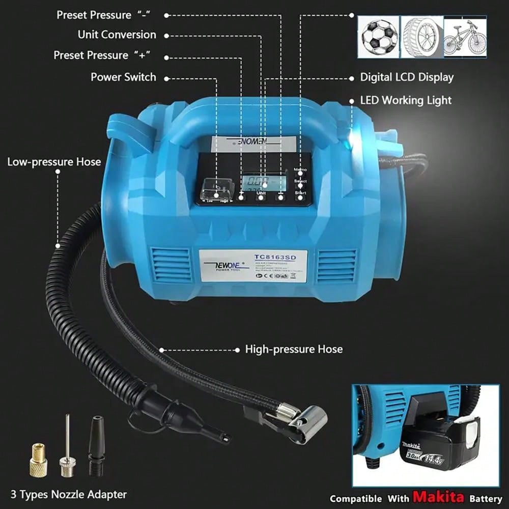 NEWONE Tire Inflator 150PSI Air Compressor, Portable Car Tire Pump ...