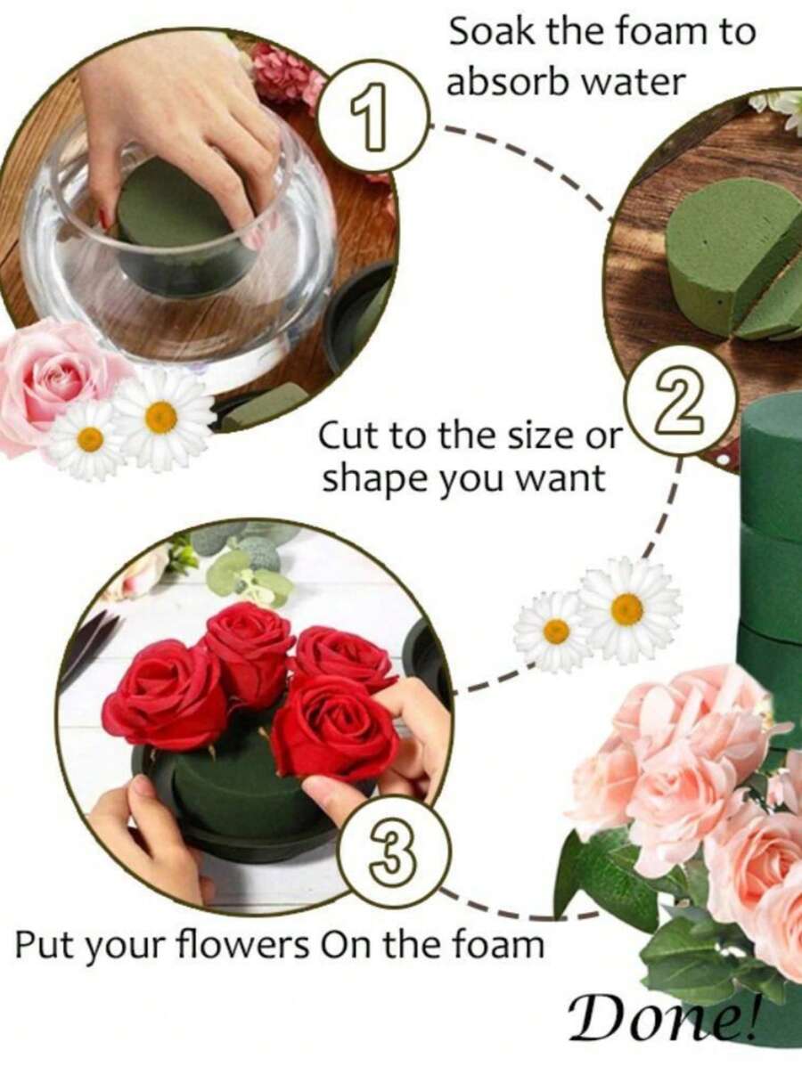 3Pcs/Set Floral Foam Bricks, Florist Flower Foam Green Blocks Flower ...