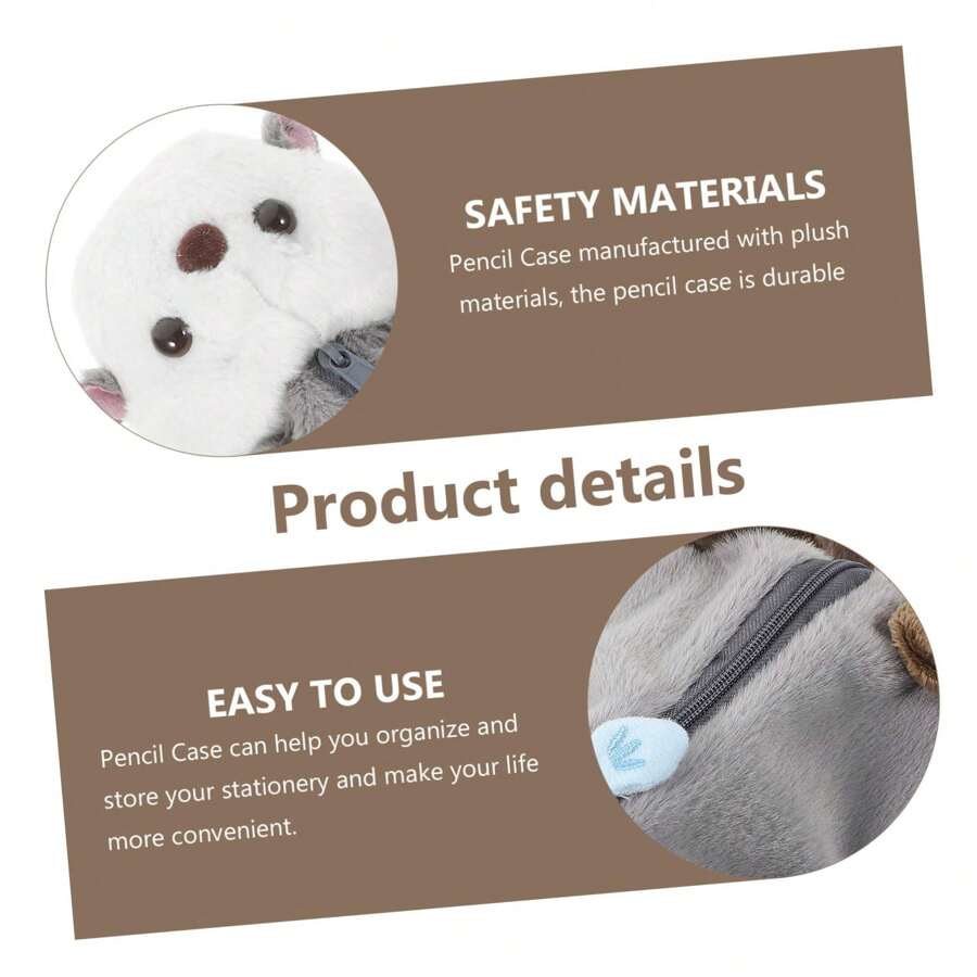 Plush Pencil Case Plush Storage Pouch Animal Pencil Holder 3d Pen Case ...