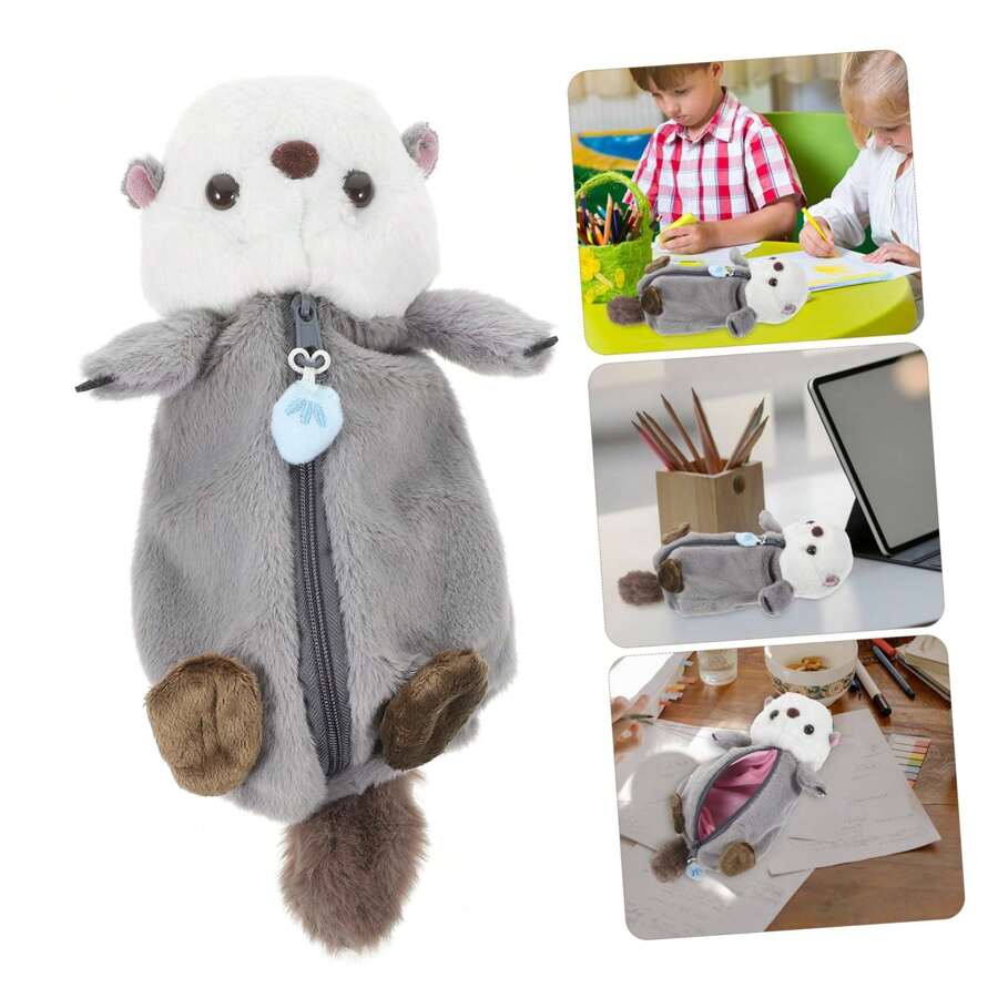 Plush Pencil Case Plush Storage Pouch Animal Pencil Holder 3d Pen Case ...