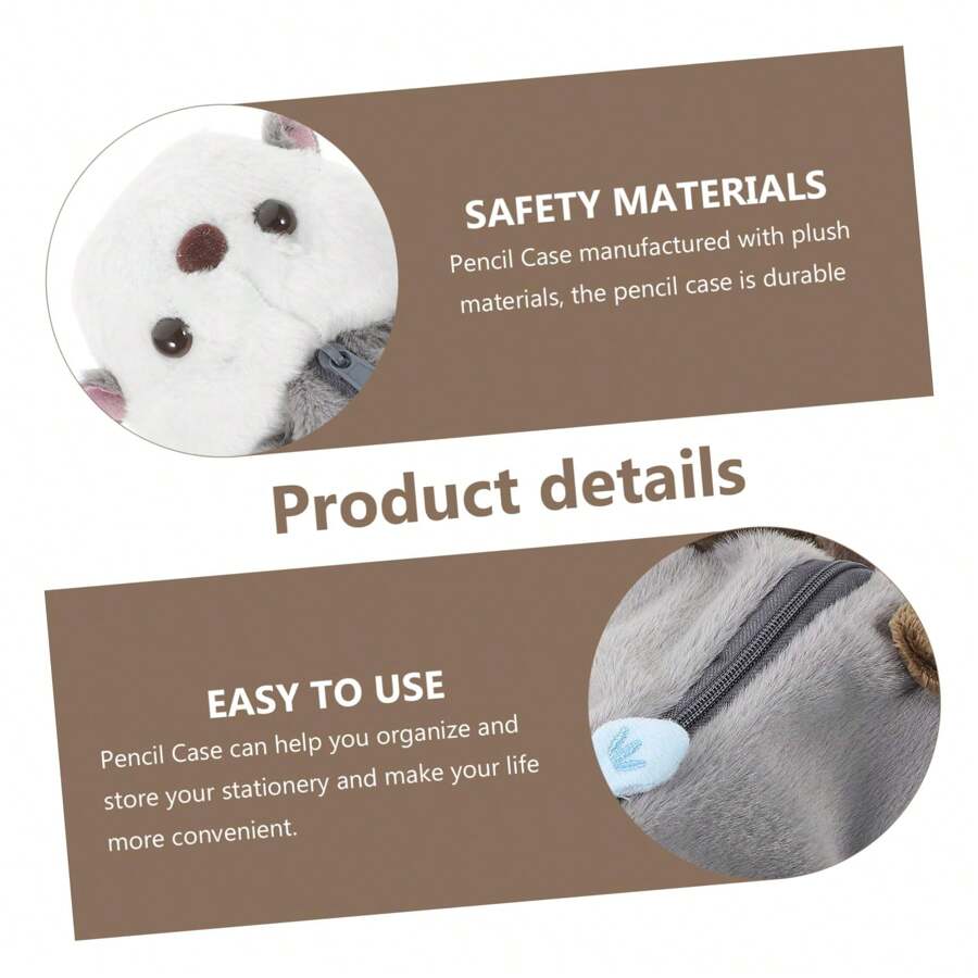 Plush Pencil Case Plush Storage Pouch Animal Pencil Holder 3d Pen Case Mini Cosmetic Bag Animal ...