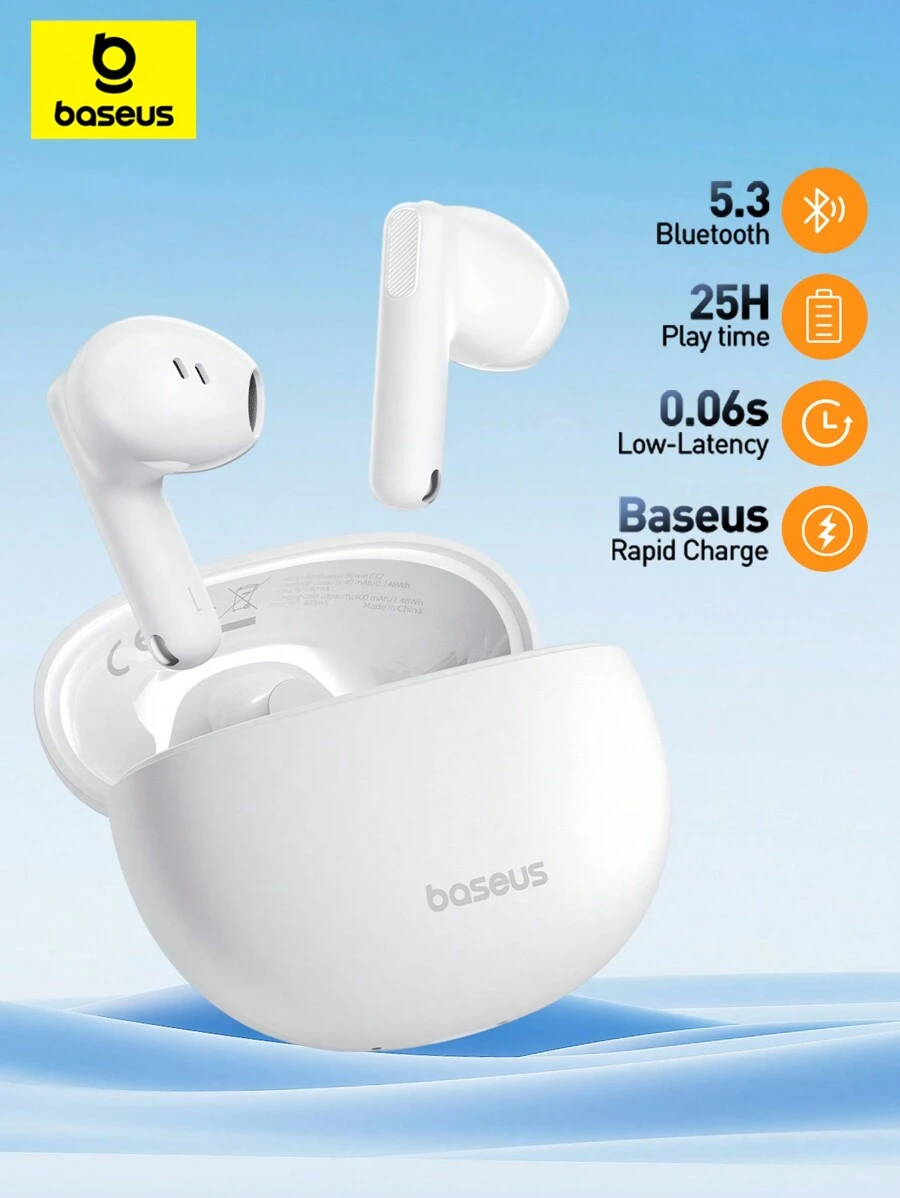 Auriculares inalámbricos Baseus Bowie E12 con Bluetooth 5.3, 30 horas ...