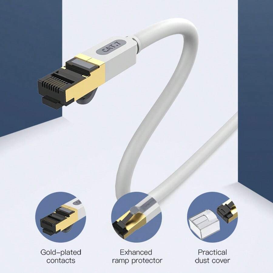 VENTION VENTION Cat 7 Ethernet Cable RJ45 FTP Cat7 Gold Plated High ...