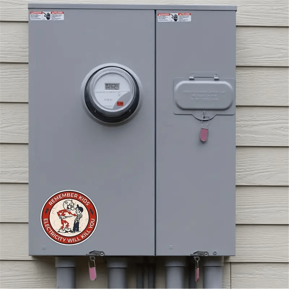 3pcs Electric Shock Hazard Warning Remember Electricity Will Kill You ...