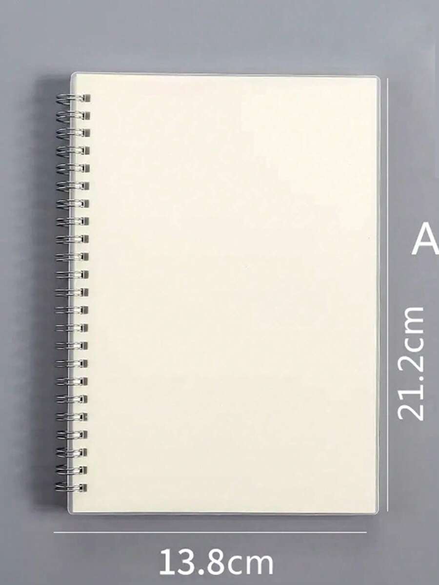 80 Sheets A5 Blank Notebook, Matte Translucent Cover, Clear Coil Book ...