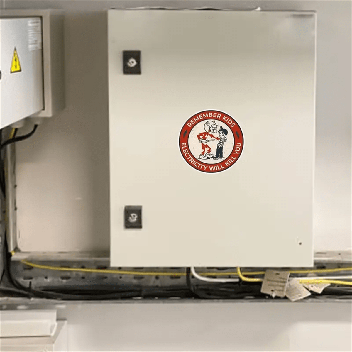 3pcs Electric Shock Hazard Warning Remember Electricity Will Kill You ...