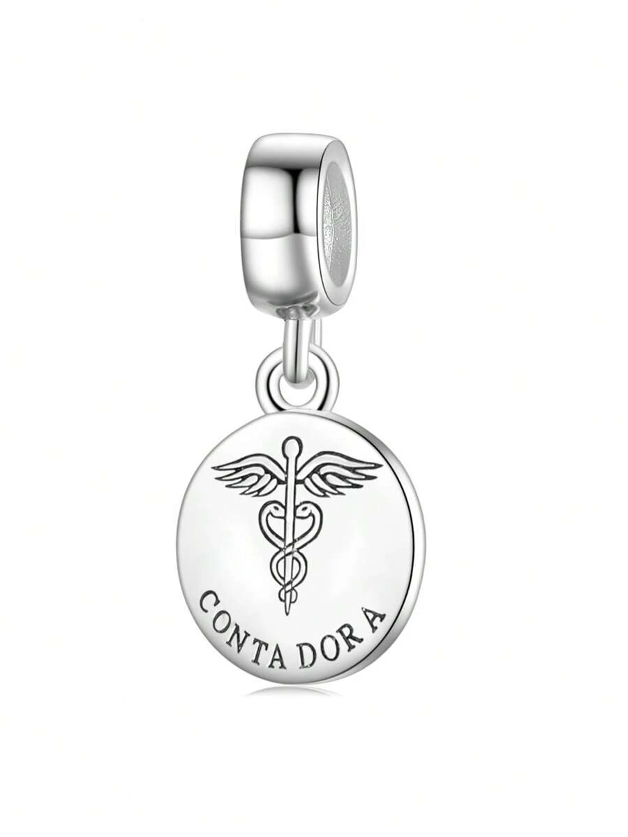 Letter Graphic Detail Silver DIY Pendant | SHEIN USA