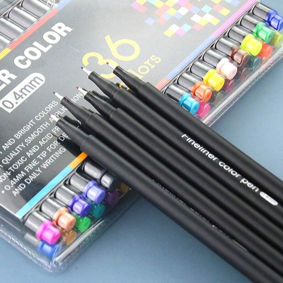 Colored Hook Line Pens For Kids' Watercolor Painting, Set Of Water ...