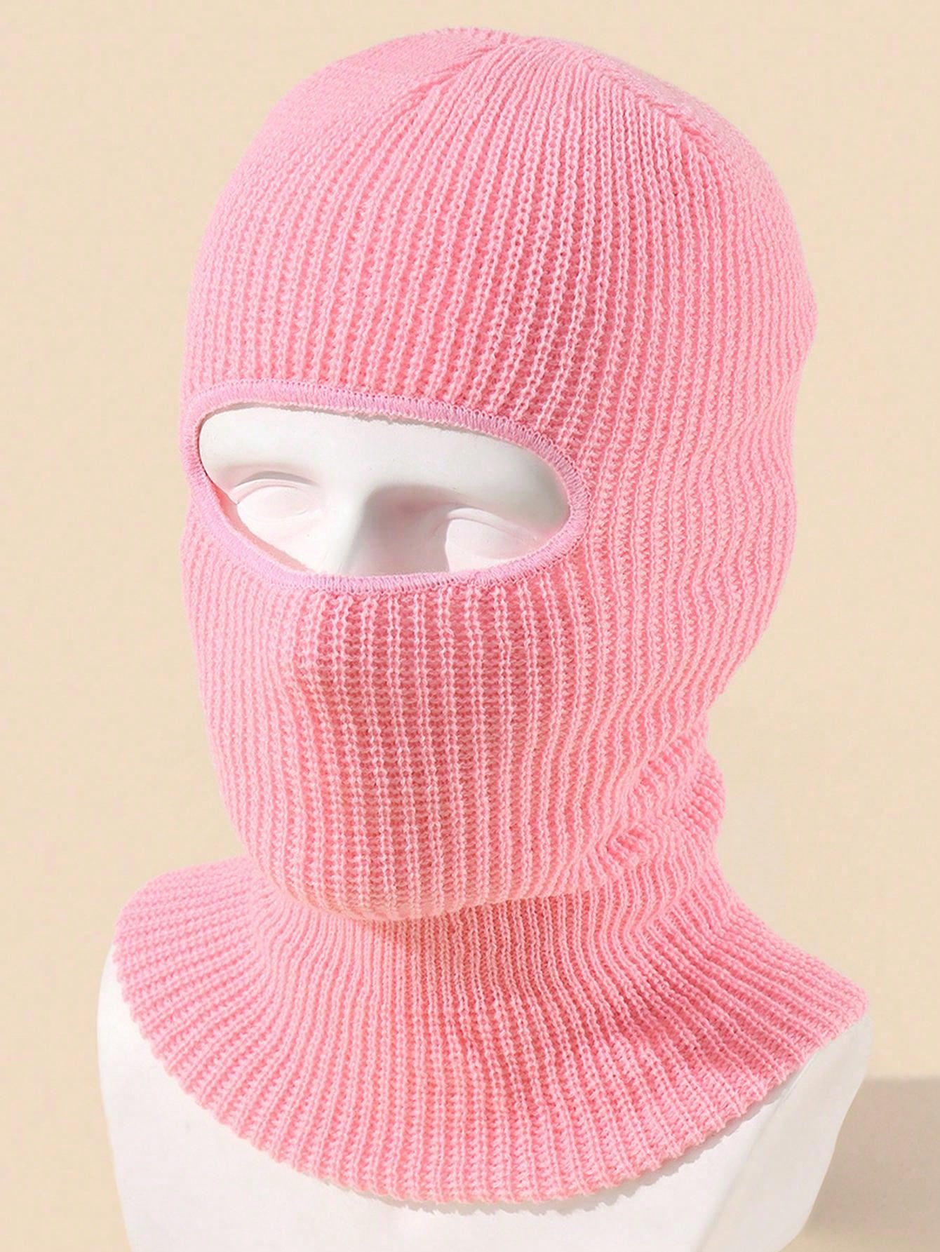 1pc 1 Hole Ski Mask Knitted Face Cover Winter Balaclava Full Face Mask ...