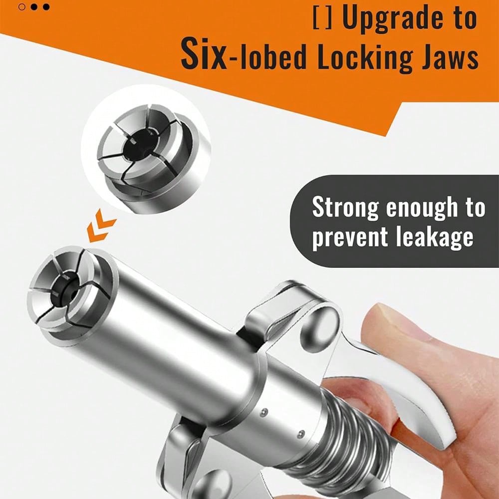 Electric Grease Gun Head, Grease Nozzle With Double Handle Locking ...