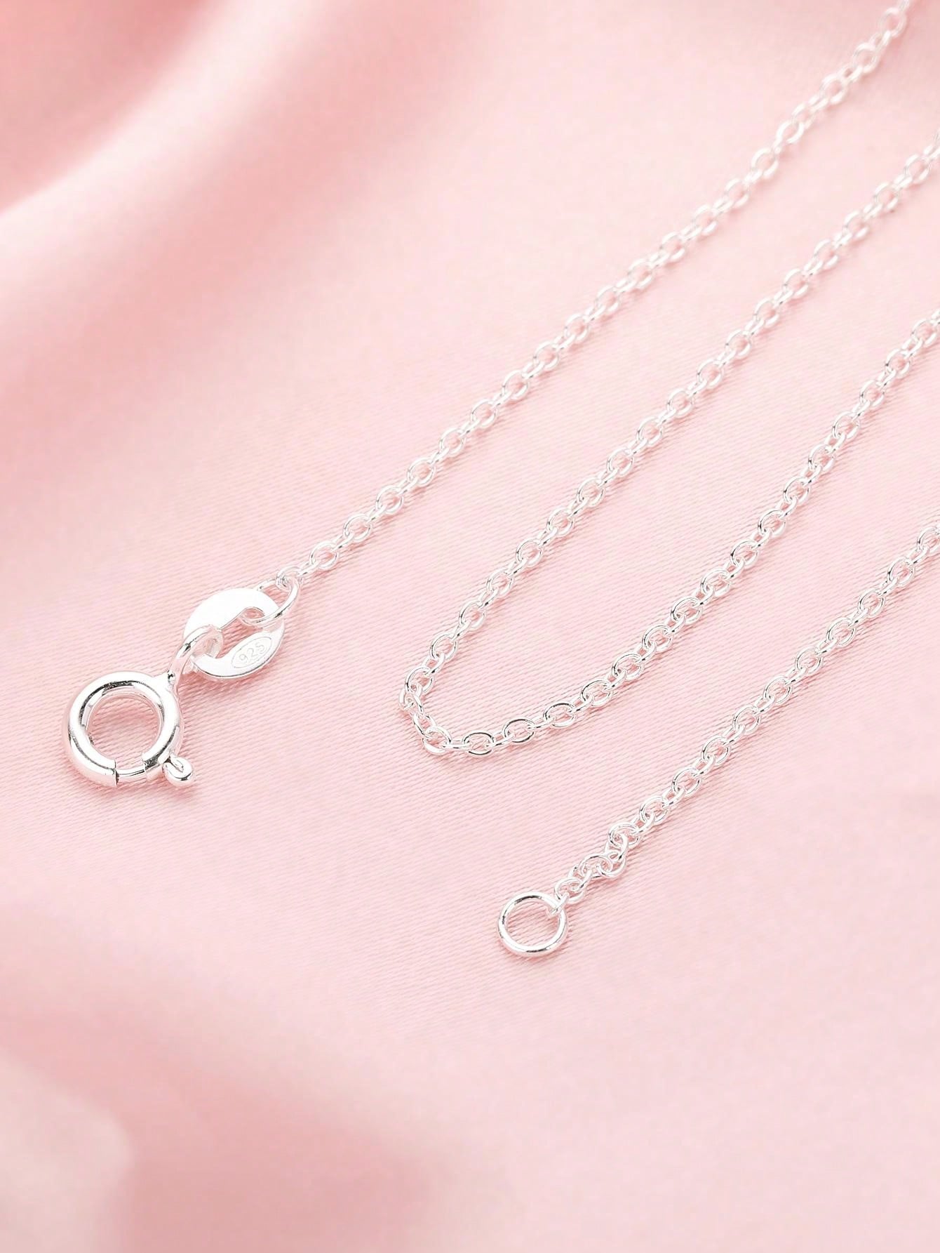 1pc Simple O Ring 925 Sterling Solid Silver Necklace Chain For Daily ...