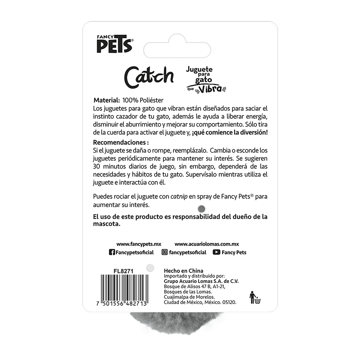 Fancy Pets Juguete Catch con Forma de Cuyo que Vibra para Gato Contiene ...