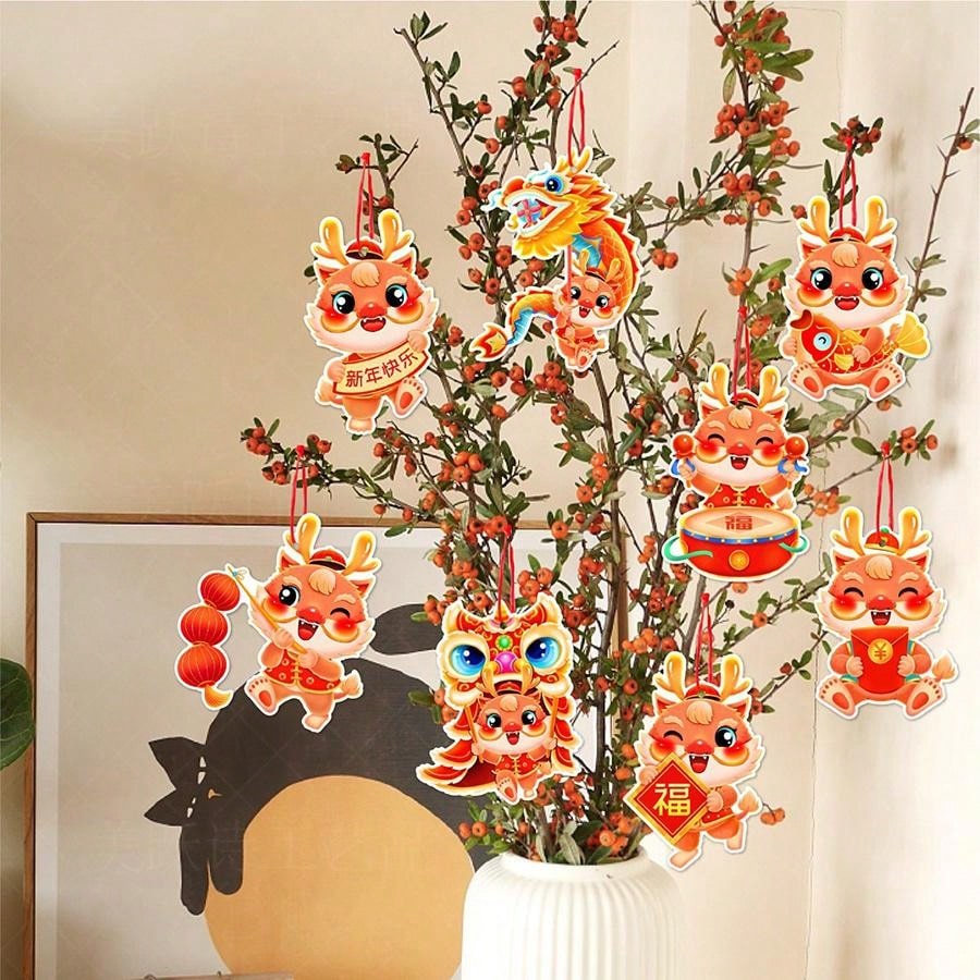 16 Piezas Adornos Colgantes Del Año Nuevo Chino 2024 Festival De ...