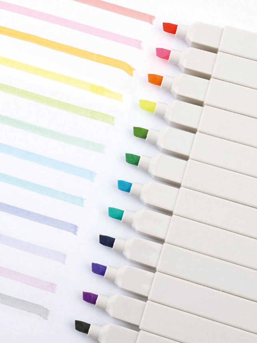 1box/6pcs Eye-Protection Soft Light Color Highlighters With Fluorescent ...