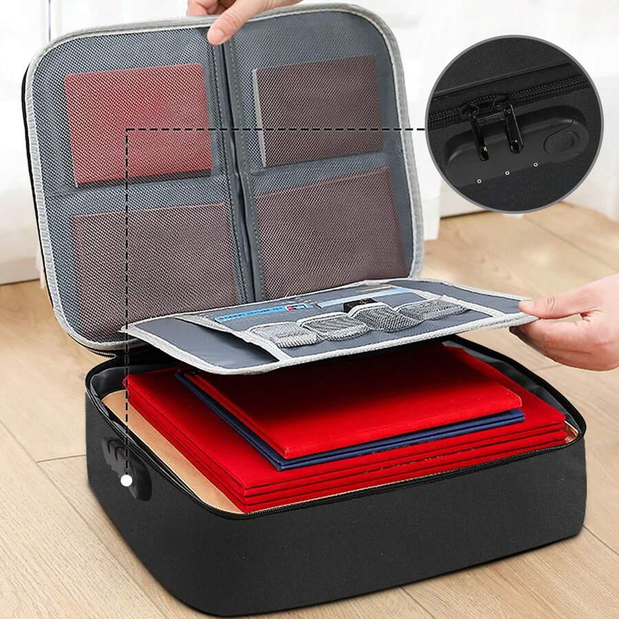 Document Organizer Bag 3-Layer Large Space, Waterproof Document Box ...