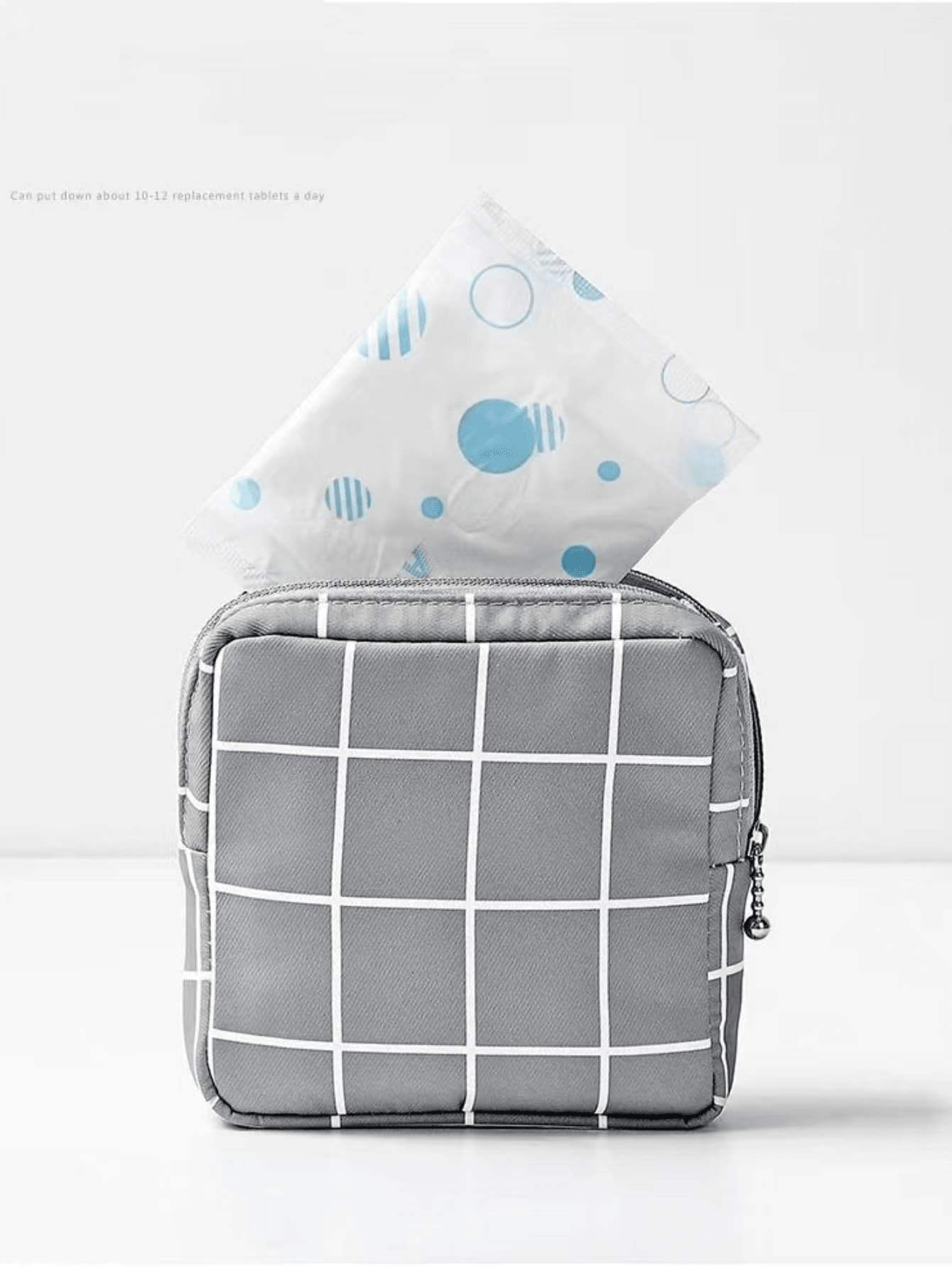 Sanitary Pad Storage Pouch With Grid Pattern, Menstrual Bag, Portable ...