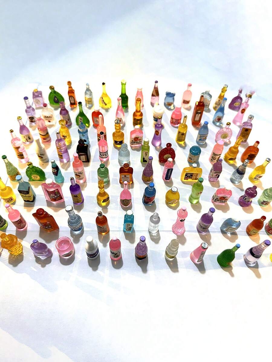 5pcs Creative Miniature Bottle Surprise Set Mini Food Delivery Box With 4 Mini Bottles And 1