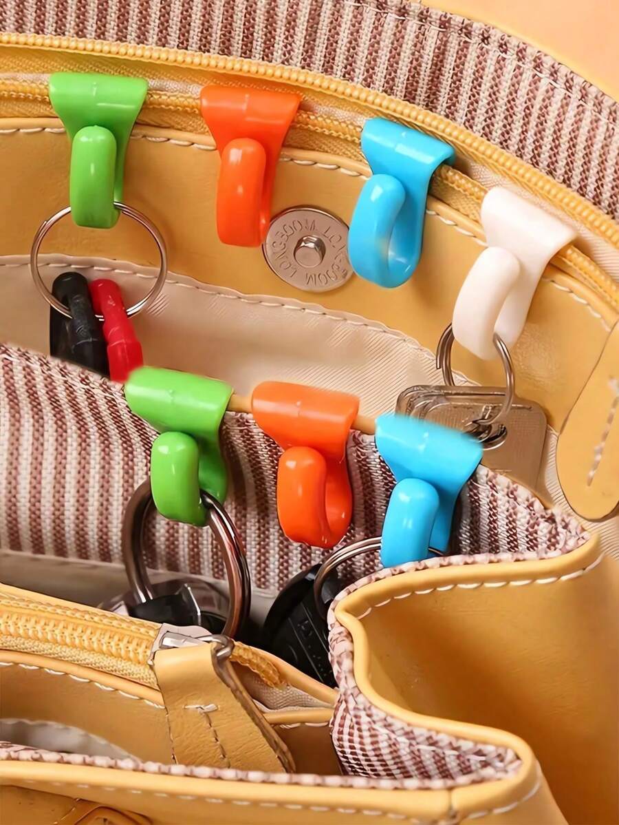 6pcs Keys Clips Plastic Bag Hook Keys Clips Keys Holder Hook Folder For ...