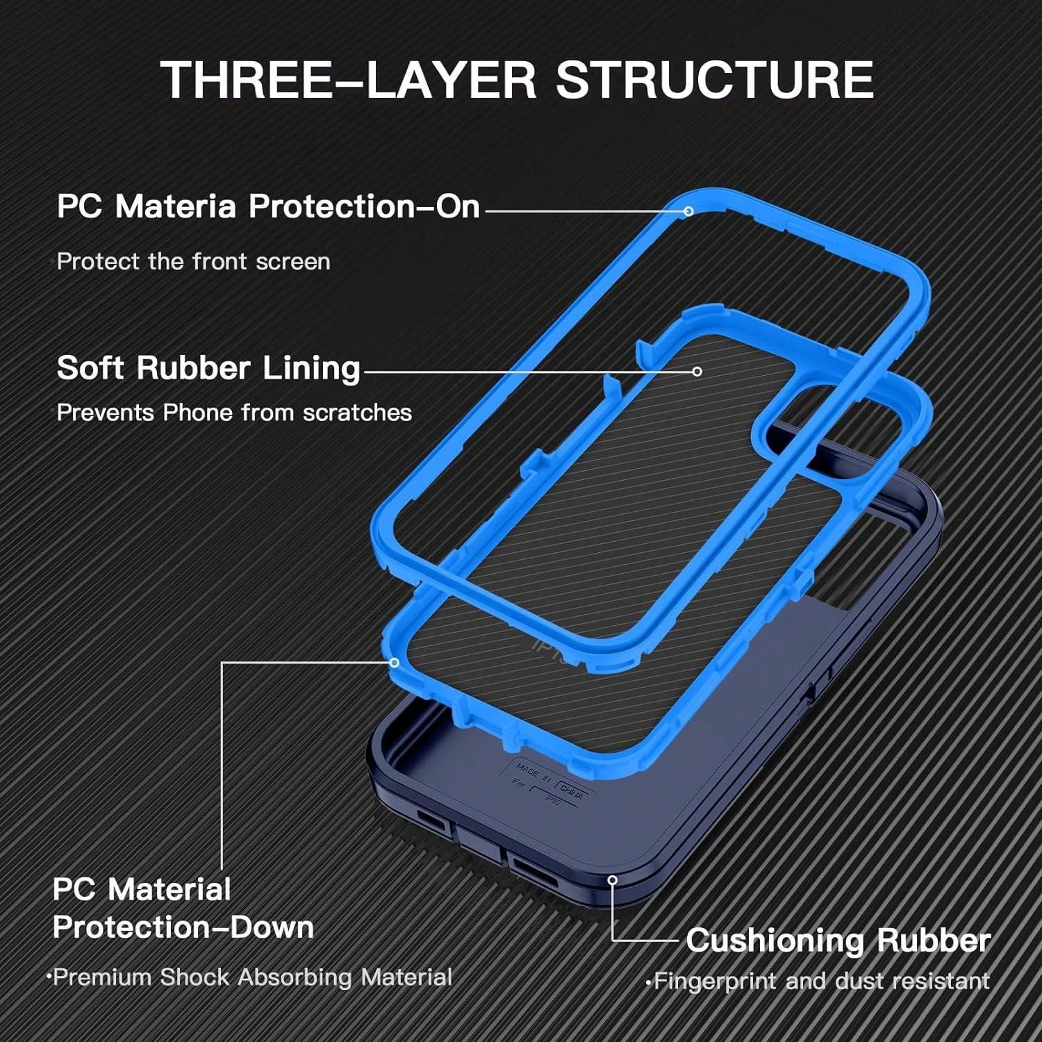 Apple Iphone Cases For Men Sturdy Protective Case With 3-Layer Full ...