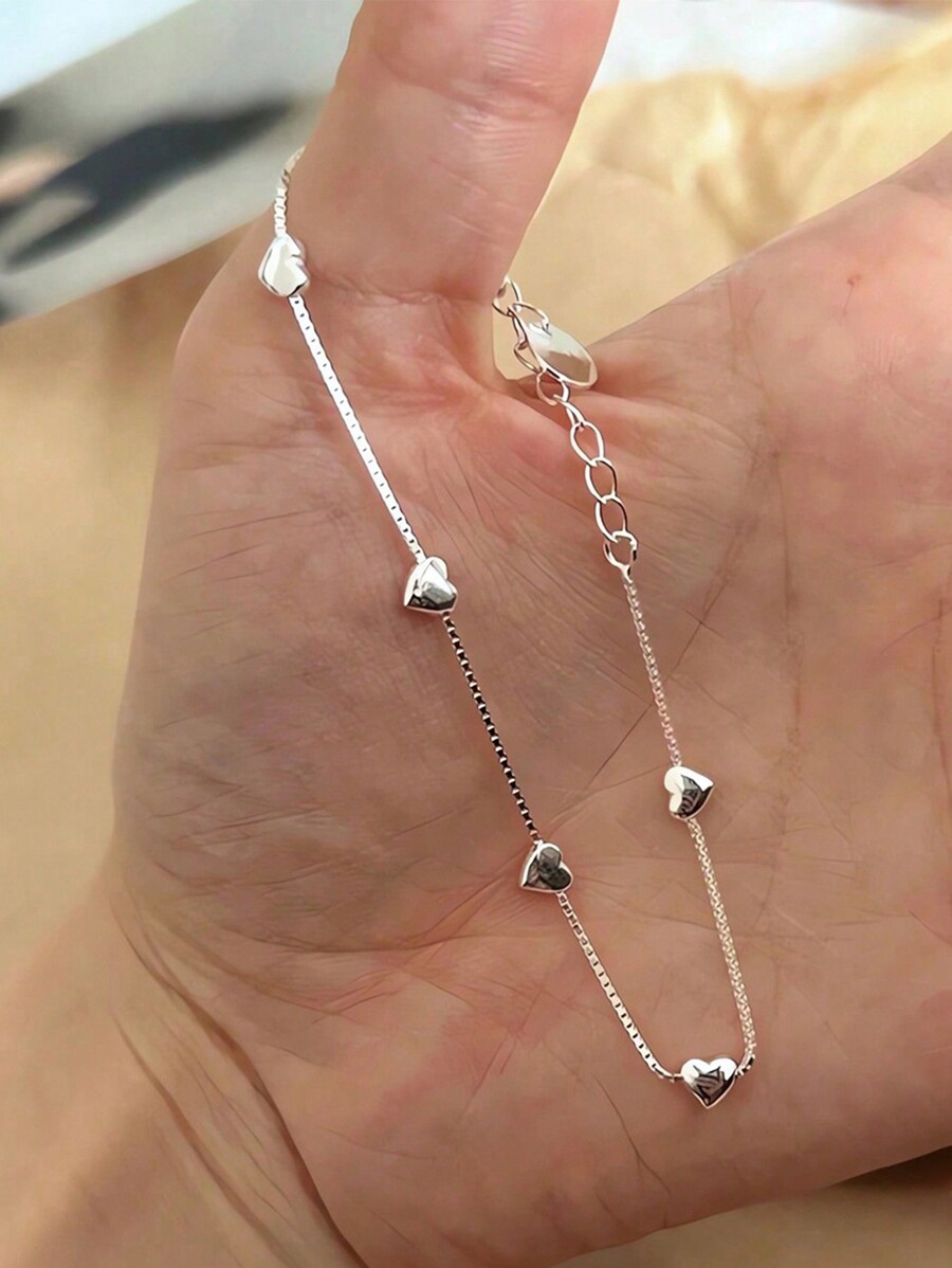 BALMORA 1pc Sterling Silver S925 Vintage Style Glossy Heart Shaped ...