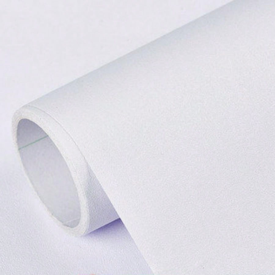 1 Roll Of Pure White Pvc Wallpaper, Waterproof And Damp Proof Material ...
