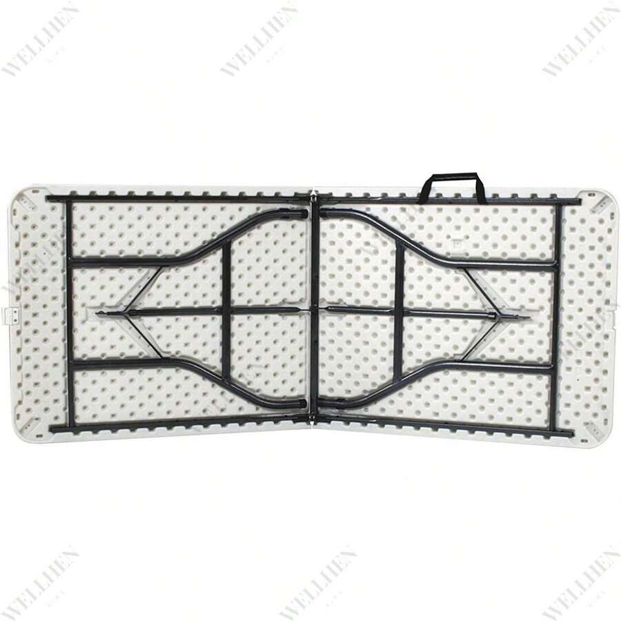 6 Foot Plastic Folding Table - Folds In Half With Carrying Handle ...