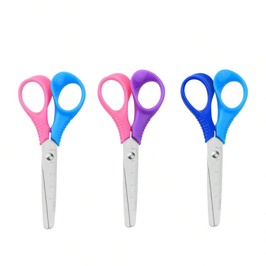 1pc Stainless Steel Dual-Color Scale Design Scissor For Cutting Paper ...