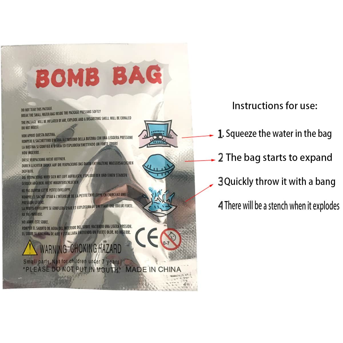 Prank Stinky Fart Bag Gag Gift For Jokes, Farting Sound Control, Simply ...