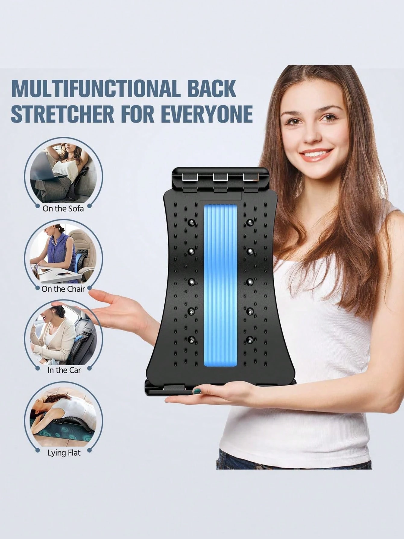 Back Stretcher For Lower Relief, 3 Level Adjustable Lumbar Back Board ...