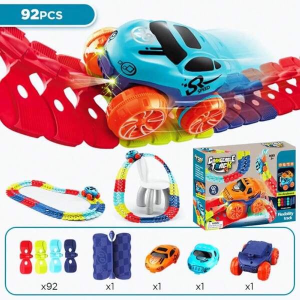 Changeable Track With LED Light-Up Race Car, Anti Gravity Car Track Set ...