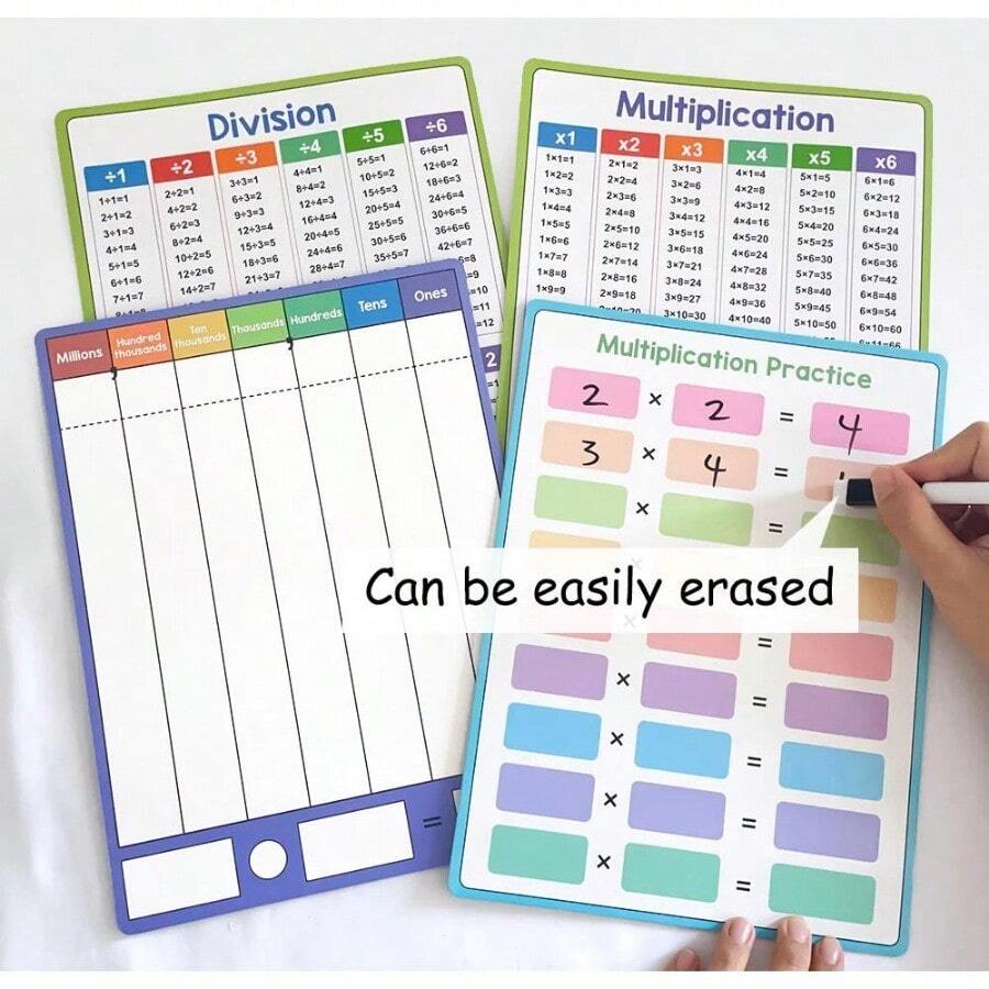 Dry Erase Division & Multiplication Chart White Board Double Side ...