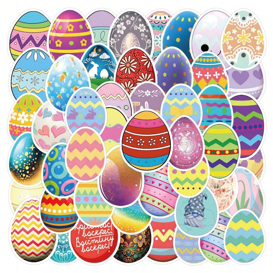 60pcs Cute Easter Egg Stickers, Cartoon Graffiti Decoration Stickers ...
