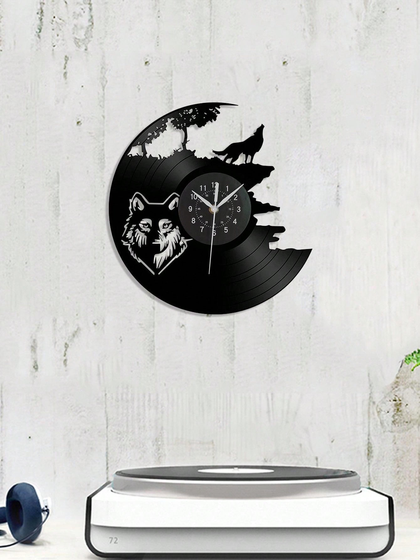 1 Pc, Vinyl Record Wall Clock. Seven-Color LED Light With Remote ...