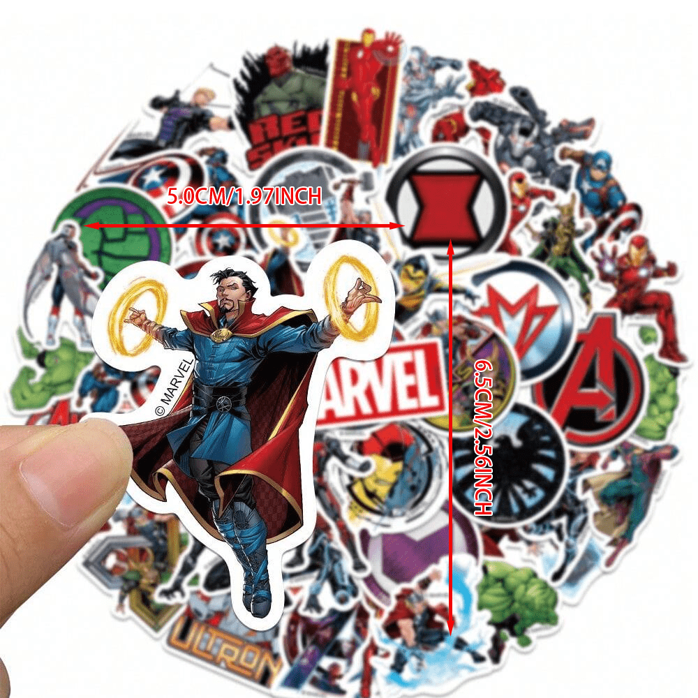 50PCS Marvel Avengers Officially Licensed Vinyl Stickers Hero Tony ...