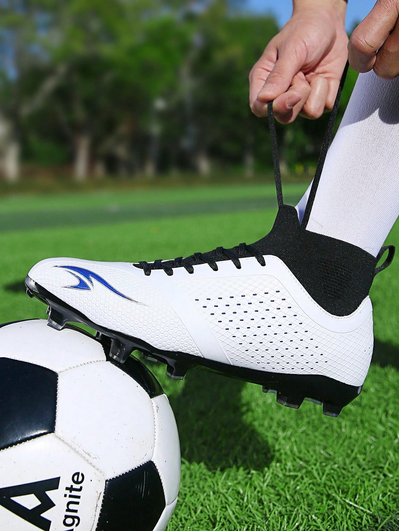 Professional High Top Football Shoes With Long Studs For Artificial ...