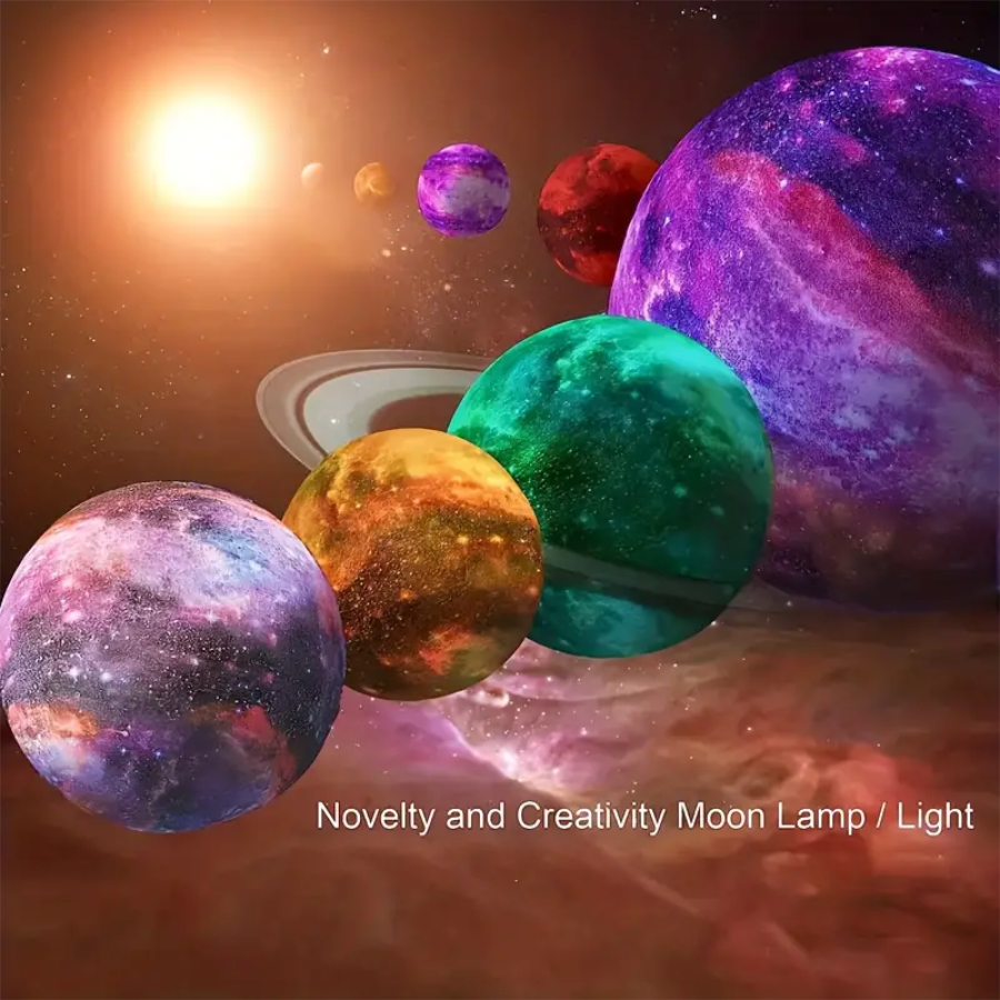 1PC Moon Lights 3D Star & Moon Lights Galaxy Lights 3D Printed Moon ...