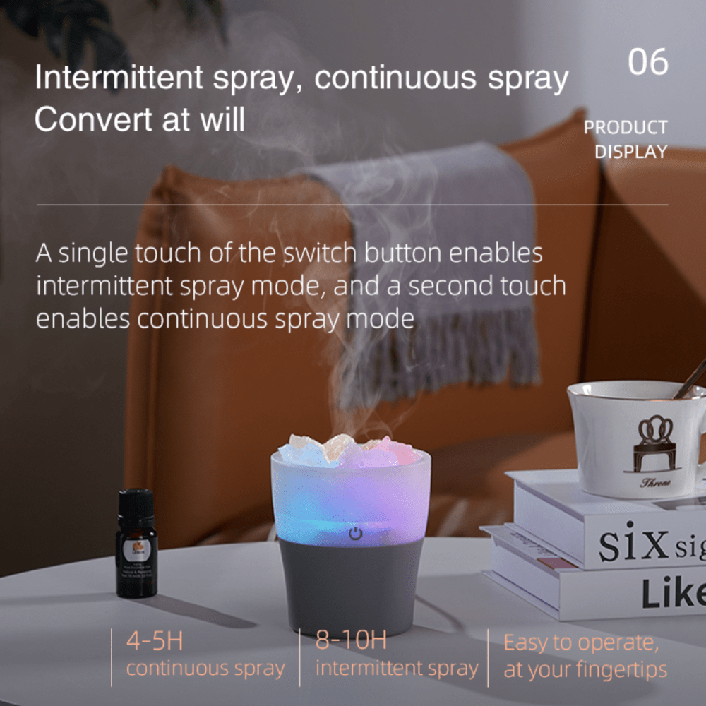 1pc Colorful Salt Mine Humidifier With Himalayan Salt And Ionizer ...