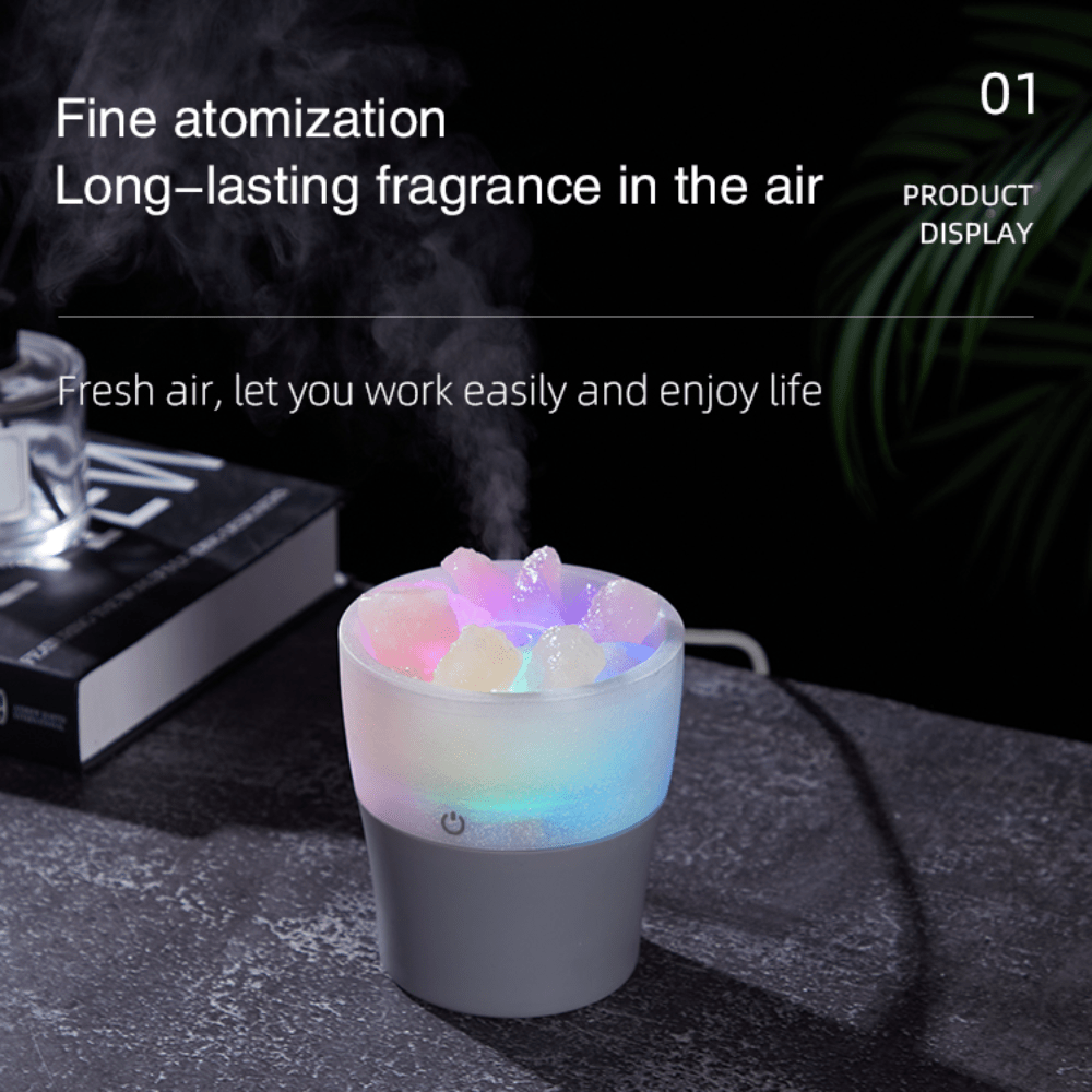 1pc Colorful Salt Mine Humidifier With Himalayan Salt And Ionizer ...