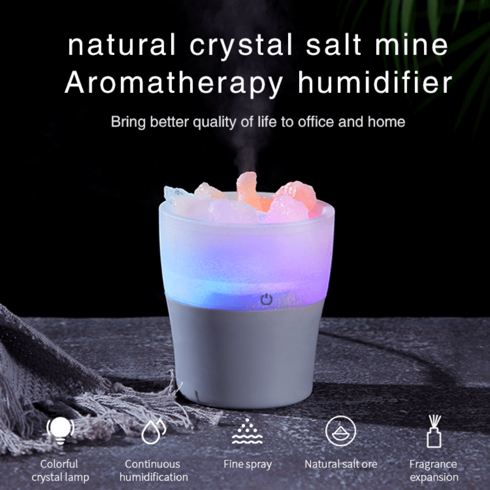 1pc Colorful Salt Mine Humidifier With Himalayan Salt And Ionizer ...