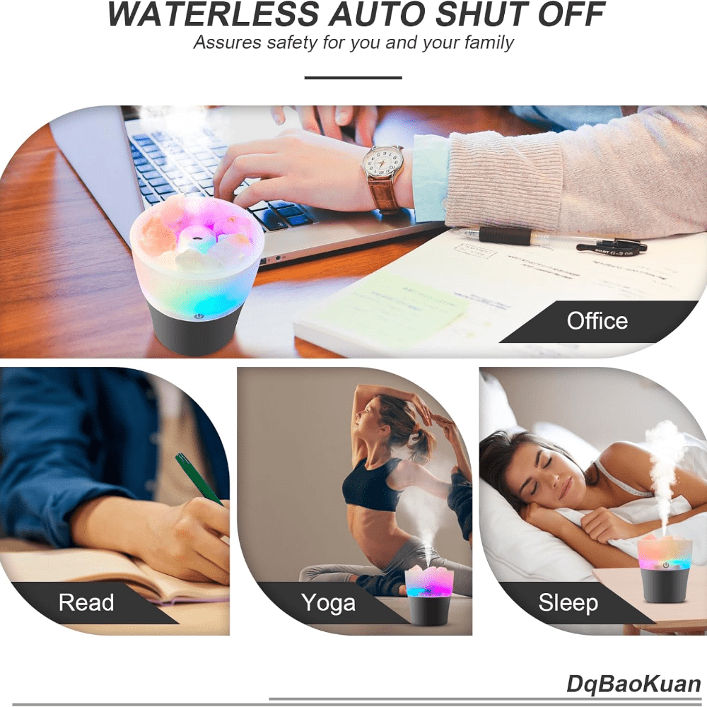 1pc Colorful Salt Mine Humidifier With Himalayan Salt And Ionizer ...