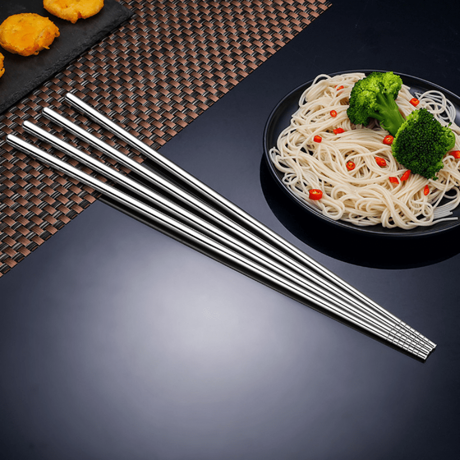 1pairs 14" 304 Stainless Steel Long Chopsticks, Non-Slip Kitchen ...