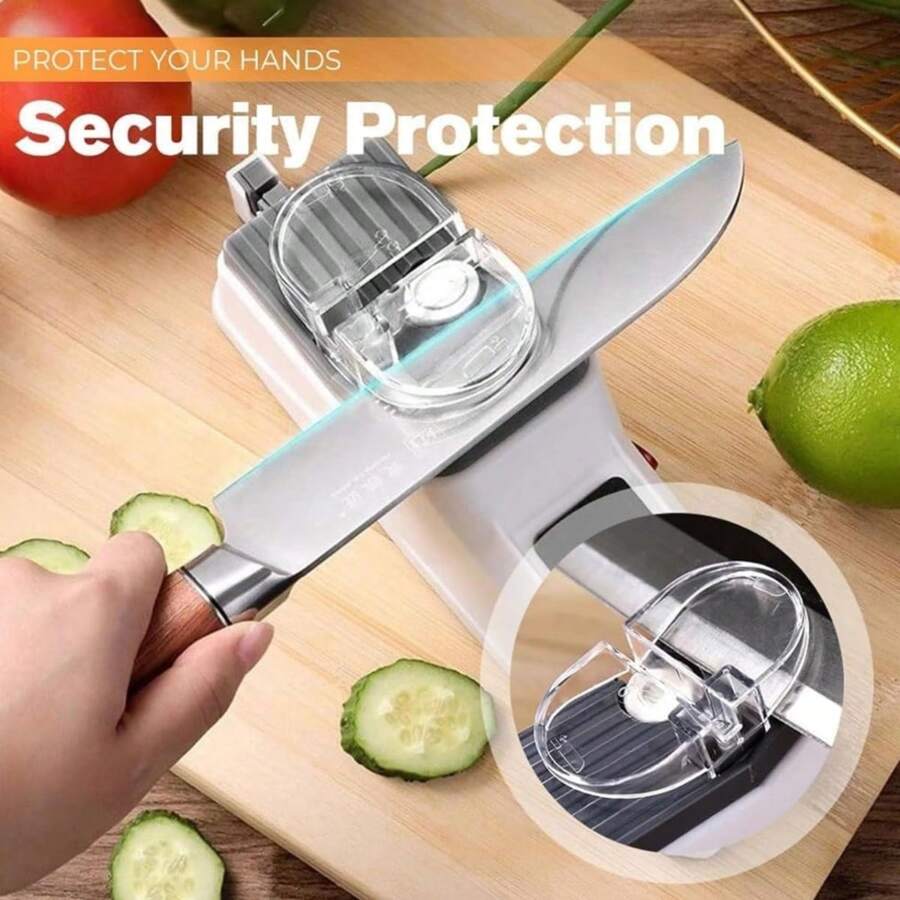 Kitchen Knife Sharpener, 5 Seconds For Fast Sharpening, 4 In 1 Electric ...