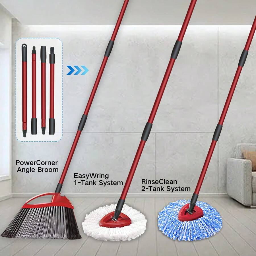 Spin Mop Replacement Handle + 1 Triangle Base For O-Ceda Easywring 1 ...
