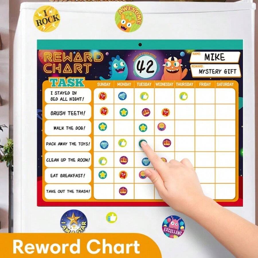 English Magnetic Reward Chart Behavior Chore Chart Reward Visual ...