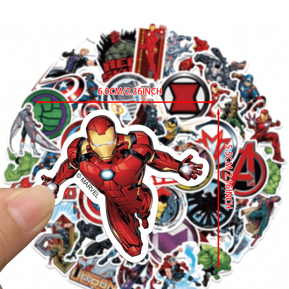 50PCS Marvel Avengers Officially Licensed Vinyl Stickers Hero Tony ...