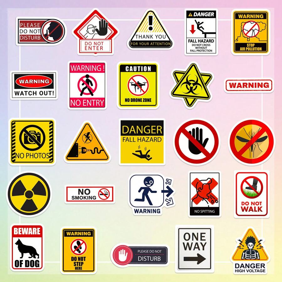 50pcs Warning Stickers For Water Bottles, Funny Warning Signs ...