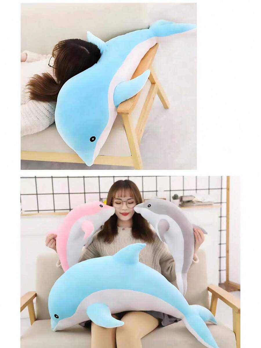 A Mini Small Size Cute Dolphin Plush Toy, Marine Museum Animal Doll ...