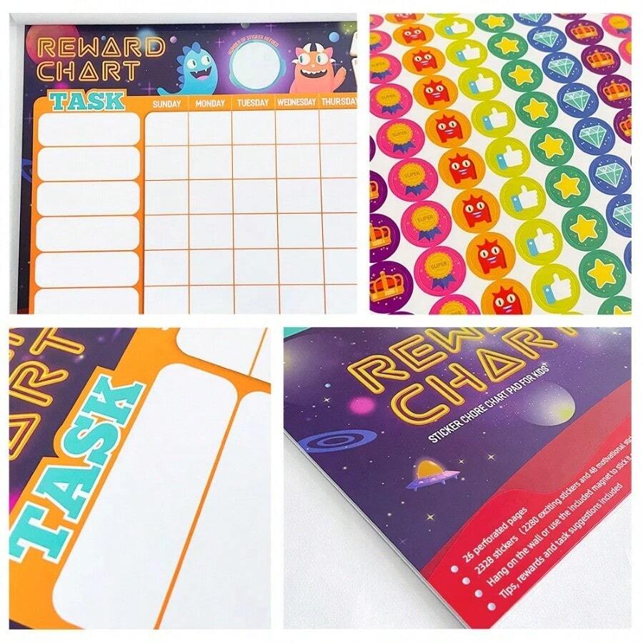 English Magnetic Reward Chart Behavior Chore Chart Reward Visual ...