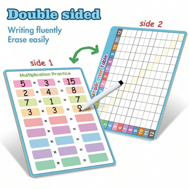 Dry Erase Division & Multiplication Chart White Board Double Side ...
